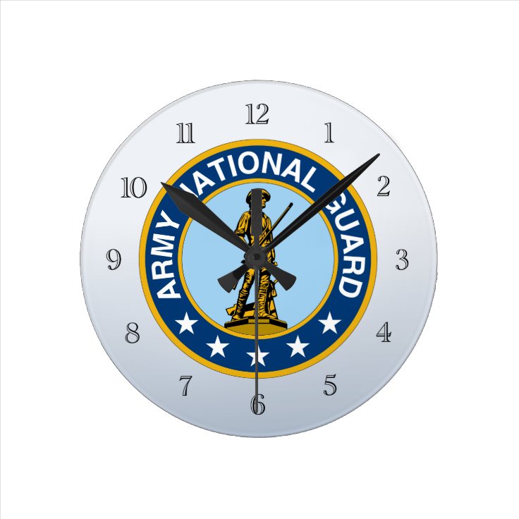 Army National Guard Military Logo Round Clock | Zazzle