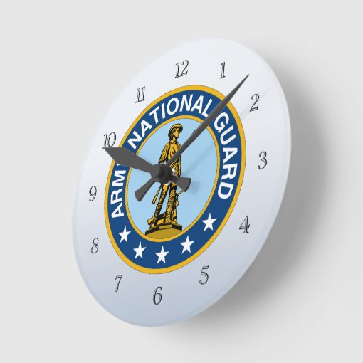 Army National Guard Military Logo Round Clock | Zazzle