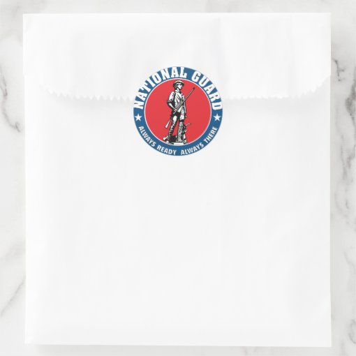 Army National Guard Minuteman Military Logo Classic Round Sticker | Zazzle