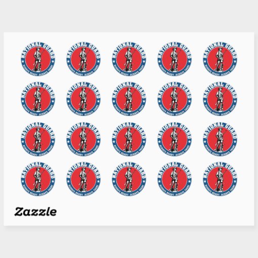 Army National Guard Minuteman Military Logo Classic Round Sticker | Zazzle