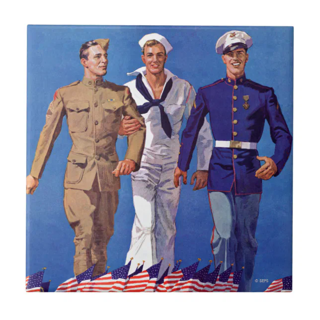 Army, Navy & Marines Tile | Zazzle