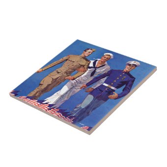 Army, Navy & Marines Tile | Zazzle