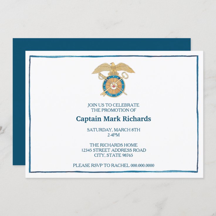 Army Quartermaster Promotion Change of Command Invitation | Zazzle