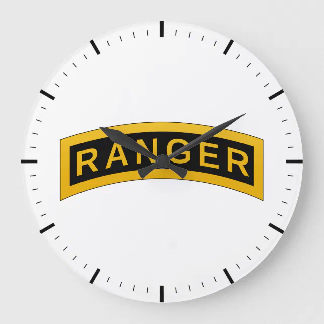 Army RANGER Military Symbol Text Design Large Clock | Zazzle