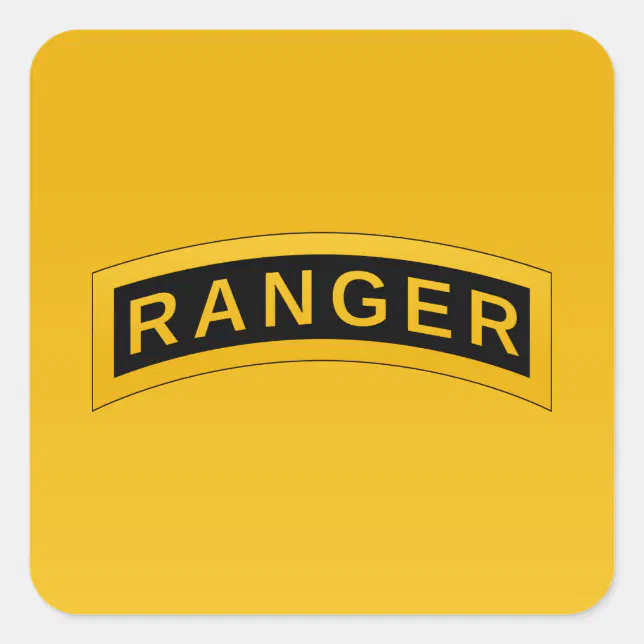 Army RANGER Military Symbol Text Design Square Sticker | Zazzle