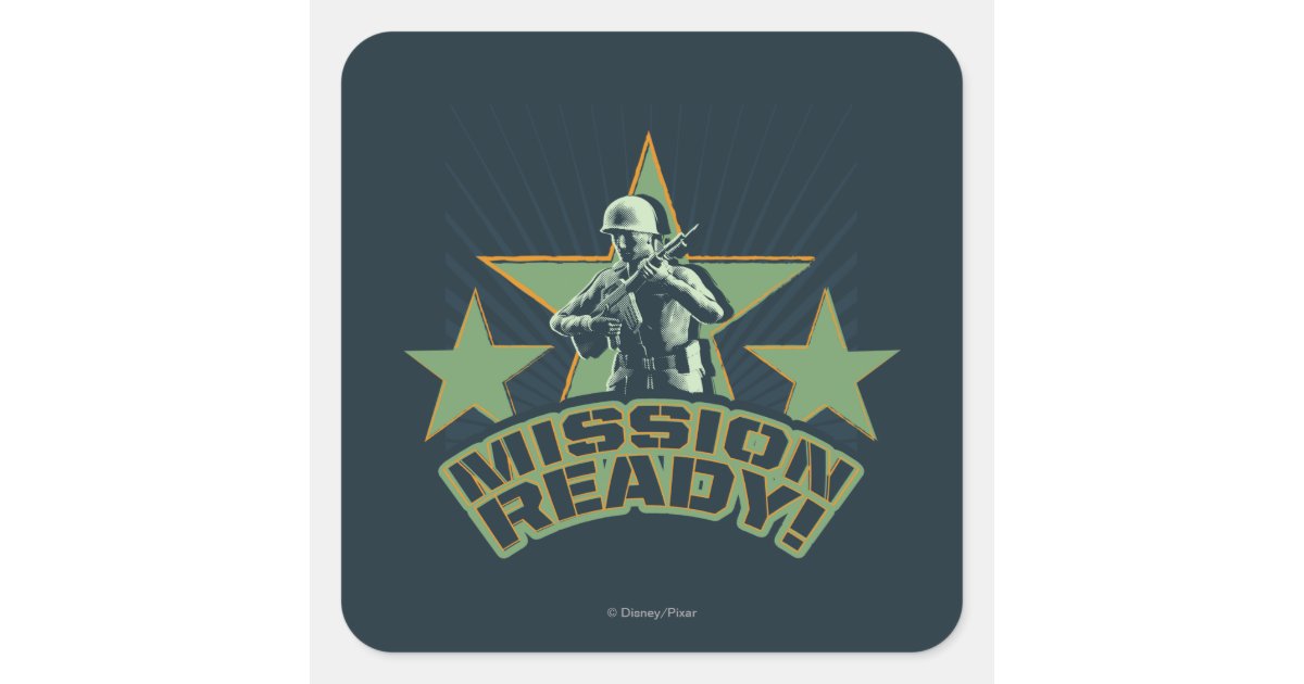 Army Sarge: Mission Ready Square Sticker | Zazzle