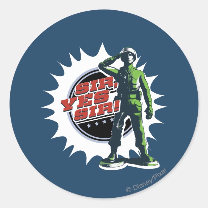 Army Sarge: Sir, Yes Sir! Classic Round Sticker | Zazzle.com