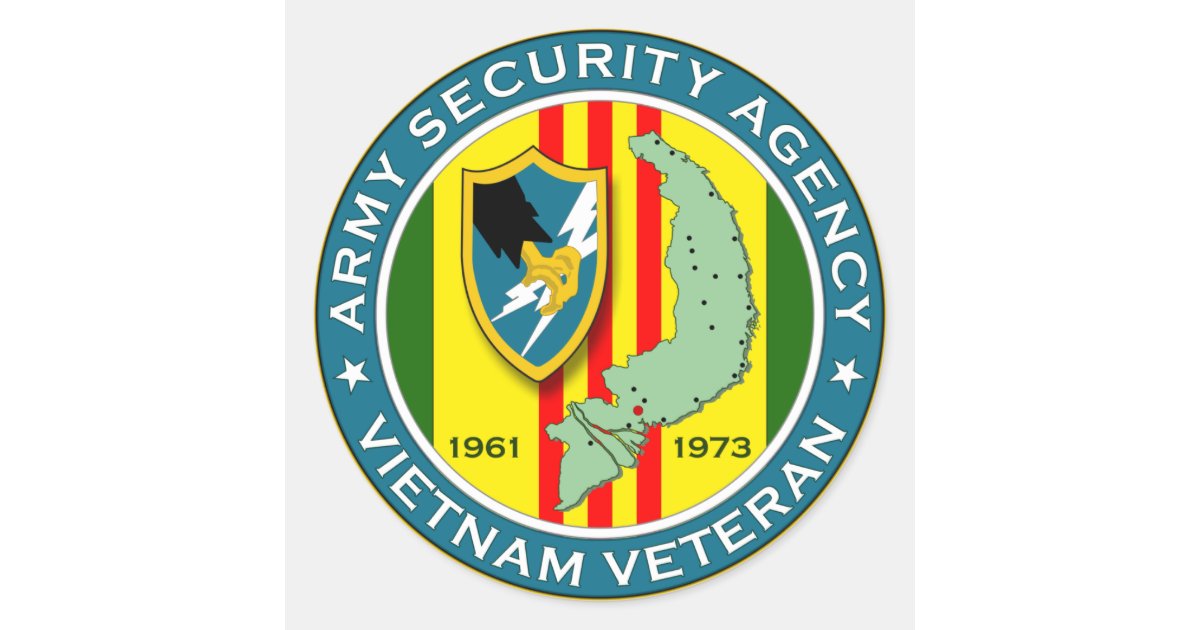Army Security Agency - Vietnam Veteran Classic Round Sticker | Zazzle