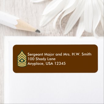 Army Sergeant Major Address Label | Zazzle