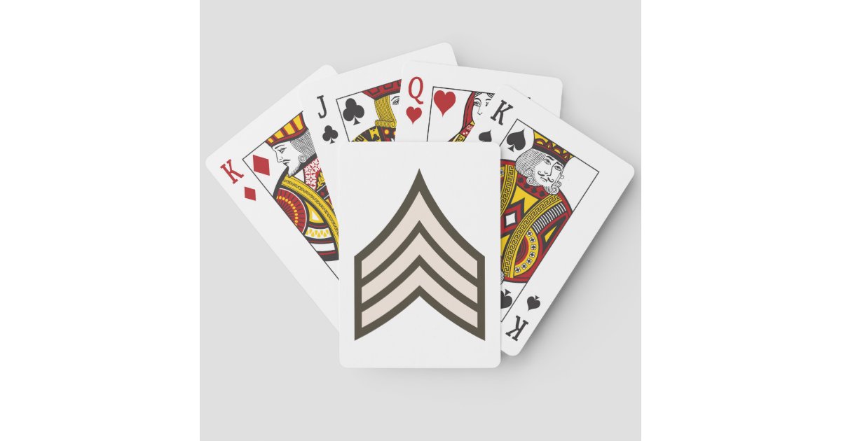 Army Sergeant rank Poker Cards | Zazzle