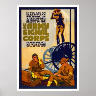 Army Signal Corps Poster | Zazzle