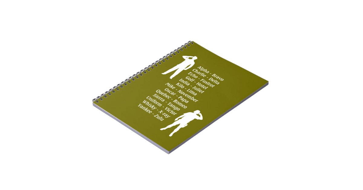 Army Soldier Phonetic Alphabet Cadet School Notebook | Zazzle