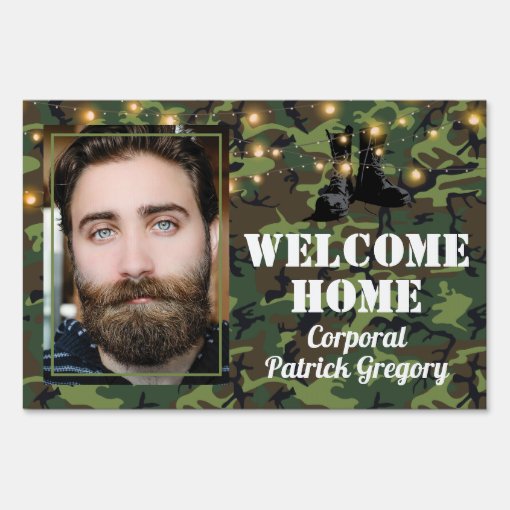 Army Soldier Photo Welcome Home Sign | Zazzle
