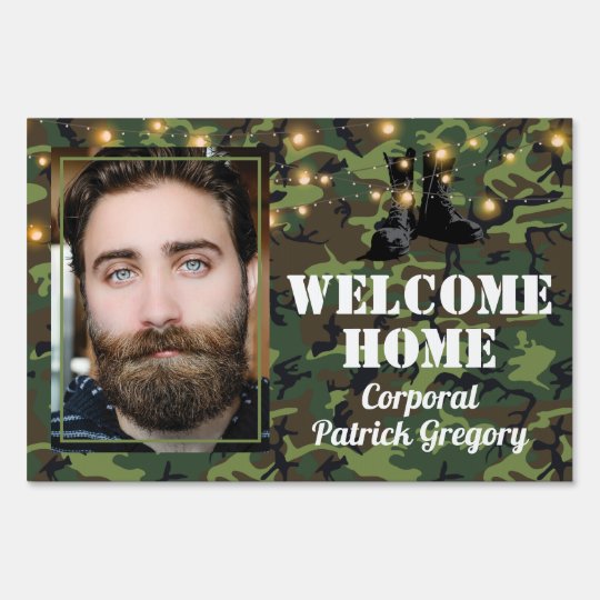 Army Soldier Photo Welcome Home Sign | Zazzle.com
