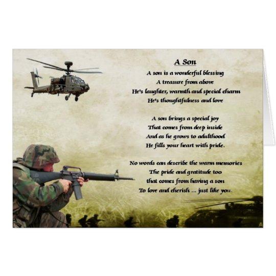 Army Soldier - Son Poem Card | Zazzle.com