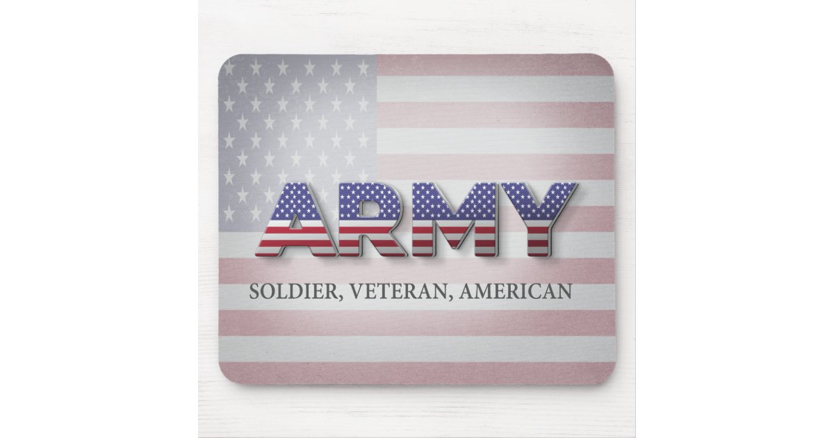 Army “Soldier, Veteran, American” Mouse Pad | Zazzle