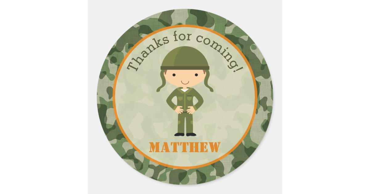 Army Stickers - Military Boy Birthday Party Favor | Zazzle