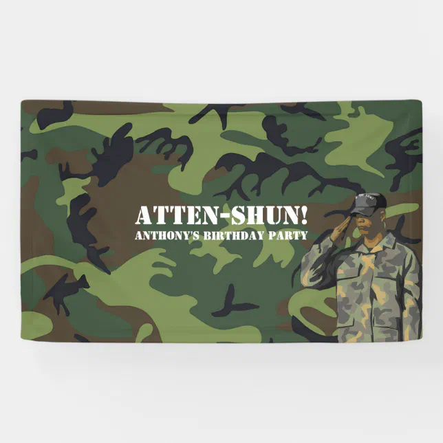 Army themed Birthday Party Banner | Zazzle