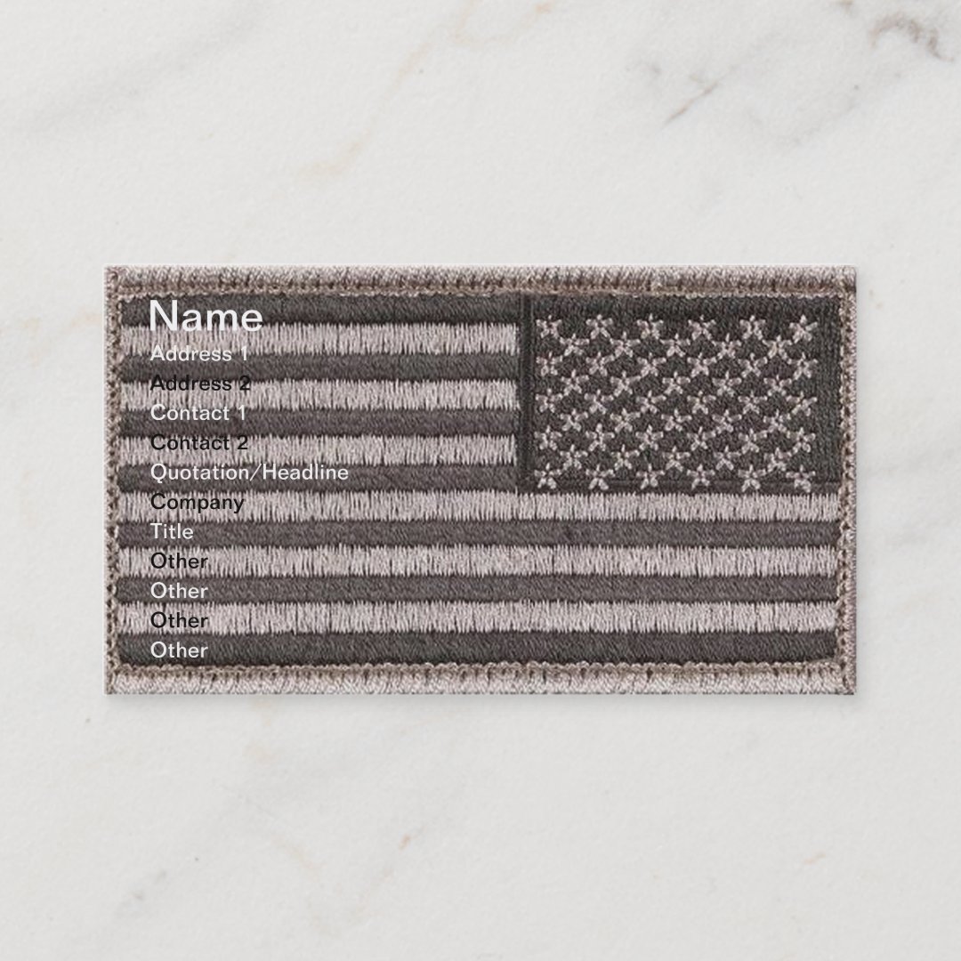 Army Uniform U.S. Flag (UCP Color) Business Cards | Zazzle