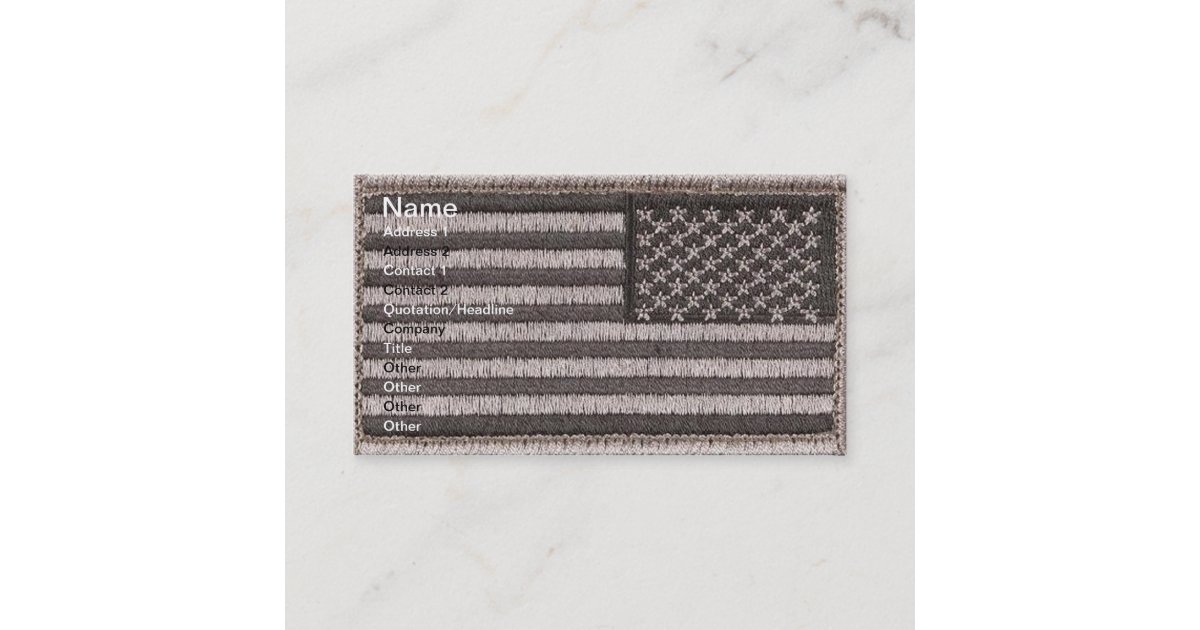 Army Uniform U.S. Flag (UCP Color) Business Cards | Zazzle
