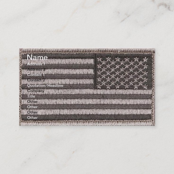 Army Uniform U.S. Flag (UCP Color) Business Cards | Zazzle