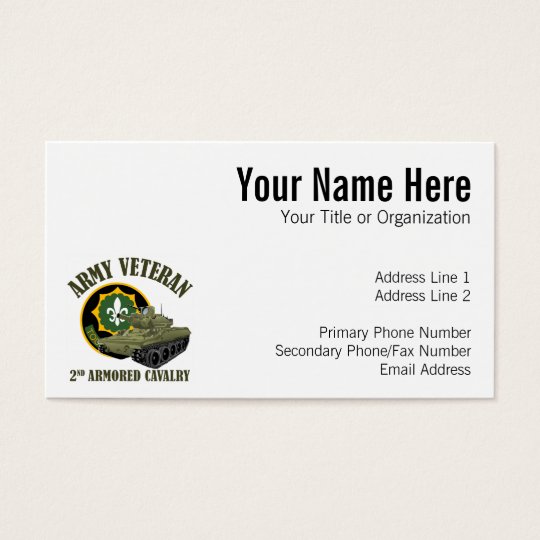 Army Veteran - 2nd ACR M551 Business Card | Zazzle.com