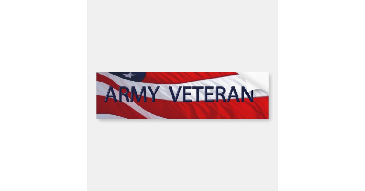 Army Veteran American Flag Bumper Sticker | Zazzle