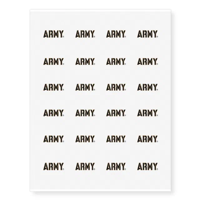 Army Wordmark Temporary Tattoos | Zazzle