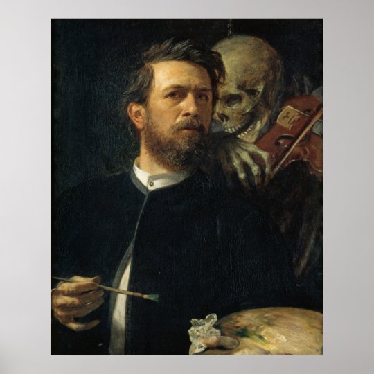 Arnold Böcklin - Self-Portrait with Death Poster | Zazzle.com
