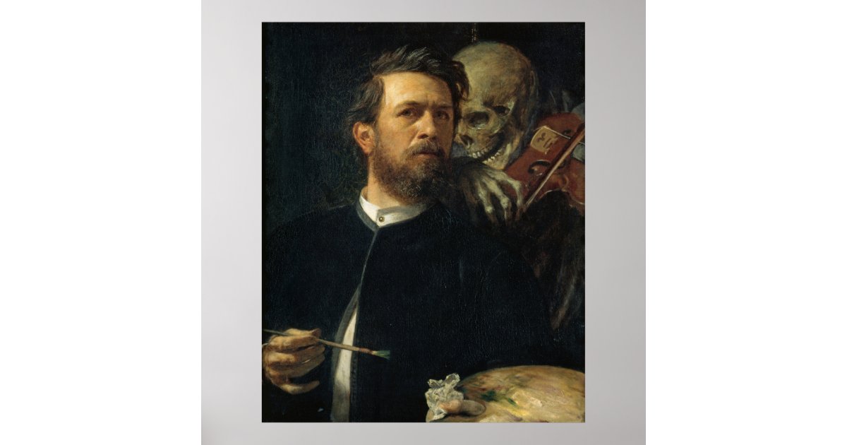Arnold Böcklin - Self-Portrait with Death Poster | Zazzle