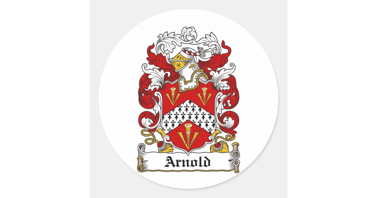 ARNOLD FAMILY CREST - ARNOLD COAT OF ARMS CLASSIC ROUND STICKER | Zazzle