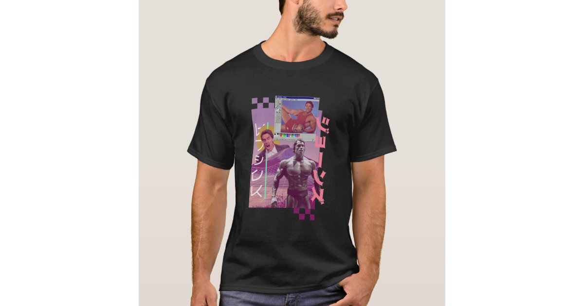 Arnold Schwarzenegger 80s Vaporware Meme Aesthetic T-Shirt | Zazzle