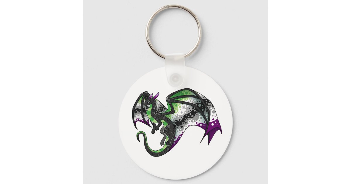 AroAce Pride Dragon Keychain | Zazzle