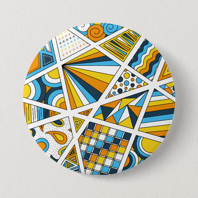 AroAce Pride Zen Doodle Sunset Flag Modern Abstrac Button | Zazzle