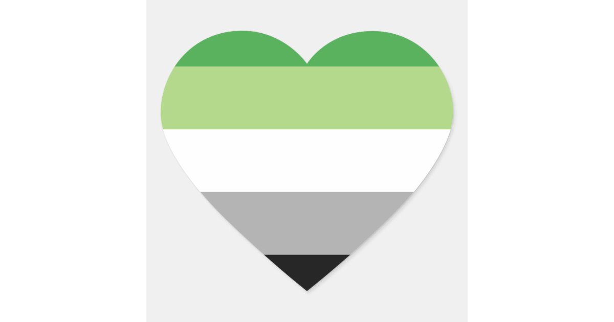 aromantic flag heart sticker | Zazzle