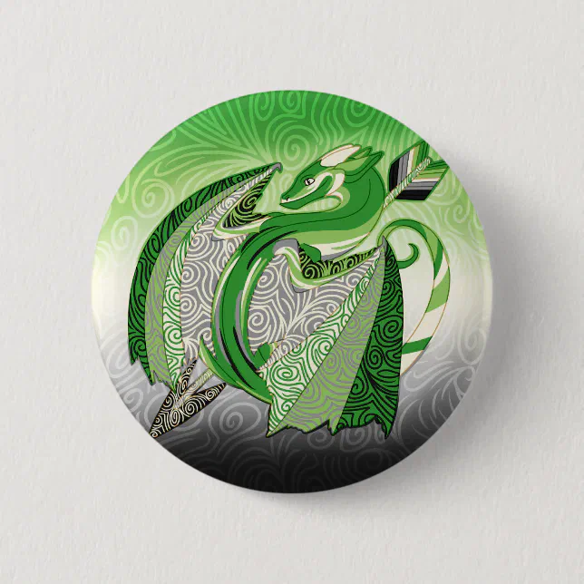 Aromantic Pride Dragon Button | Zazzle