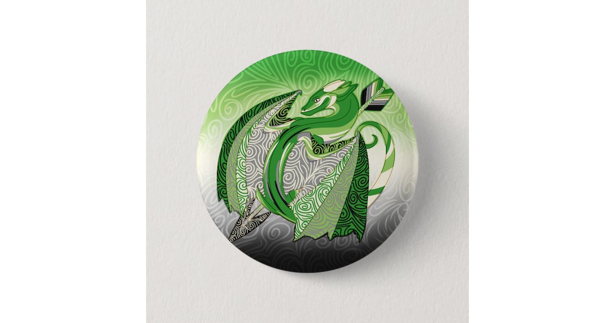 Aromantic Pride Dragon Button | Zazzle