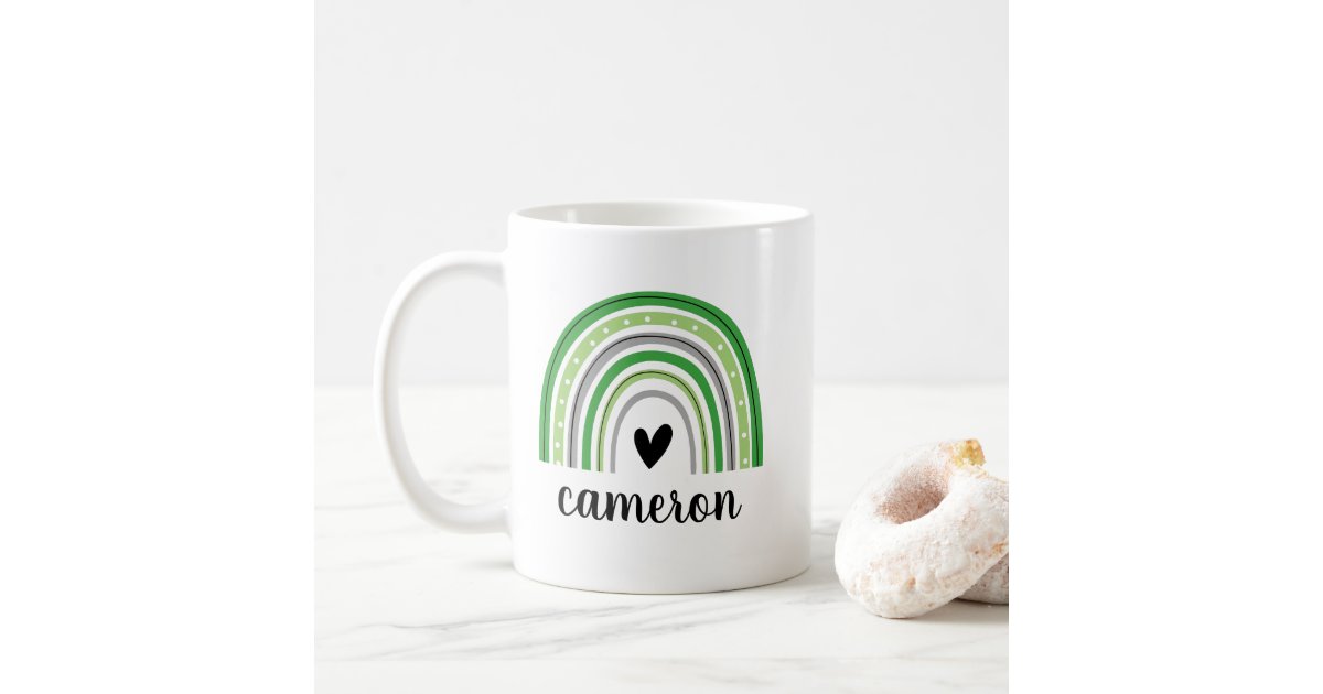 Aromantic Rainbow Personalized Coffee Mug | Zazzle