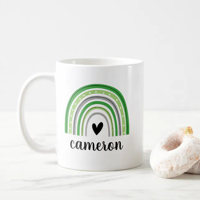 Aromantic Rainbow Personalized Coffee Mug | Zazzle