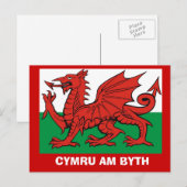 Around Britain, Flag of Wales, Cymru am byth Postcard | Zazzle