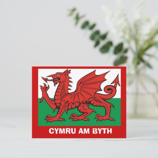 Around Britain, Flag of Wales, Cymru am byth Postcard | Zazzle