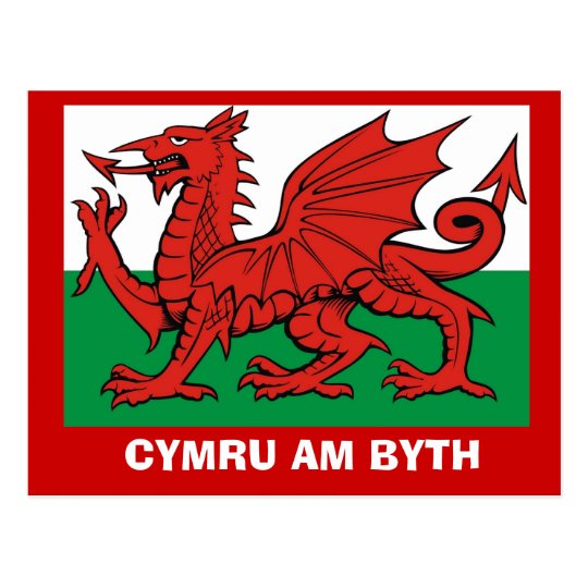 Around Britain, Flag of Wales, Cymru am byth Postcard | Zazzle.com
