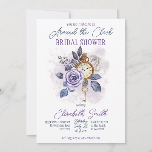 Around the clock bridal shower invitation | Zazzle