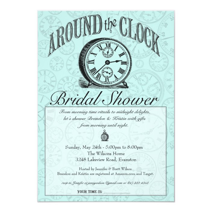 Around the Clock Bridal Shower Invitation | Zazzle.com