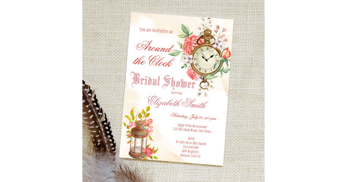 Around the clock bridal shower invitation | Zazzle
