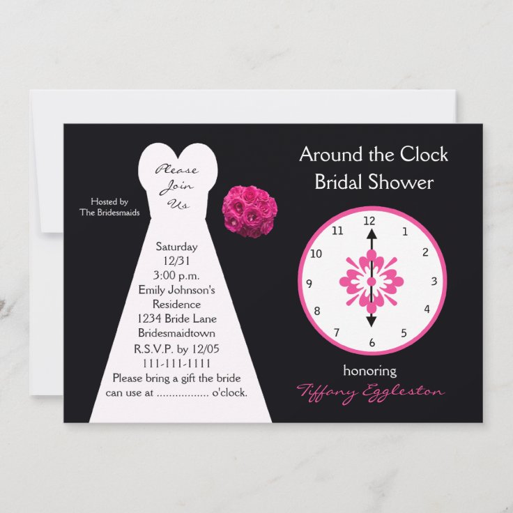 Around the Clock Bridal Shower Invitations | Zazzle