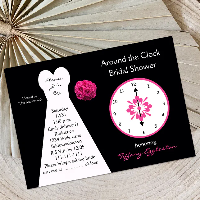Around the Clock Bridal Shower Invitations | Zazzle