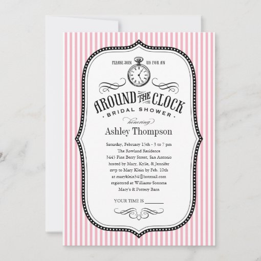 Around The Clock Bridal Shower Invitations | Zazzle