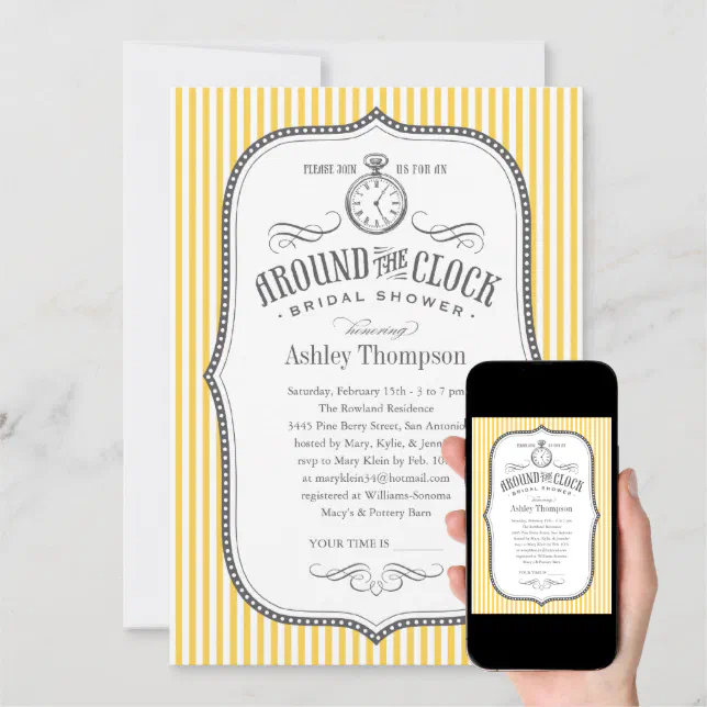 Around the Clock Shower Invitations | Zazzle