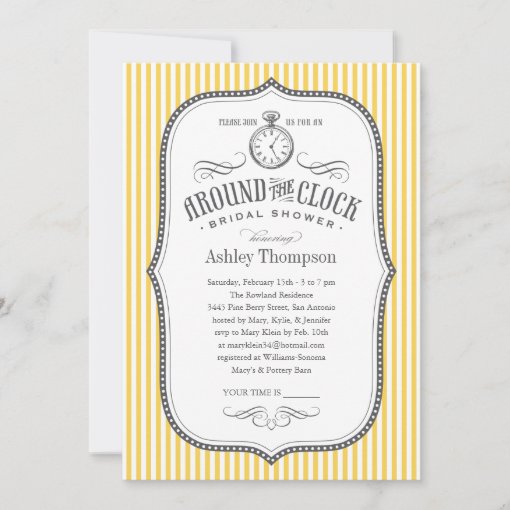 Around the Clock Shower Invitations | Zazzle